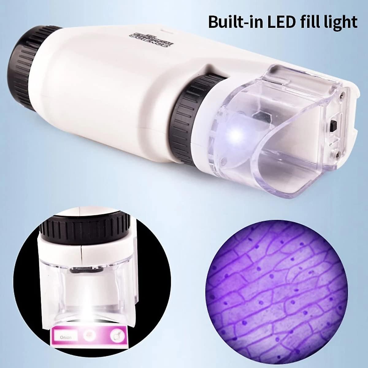 Pocket Microscope, Electric Mini Microscope With Led Light, Portable ...