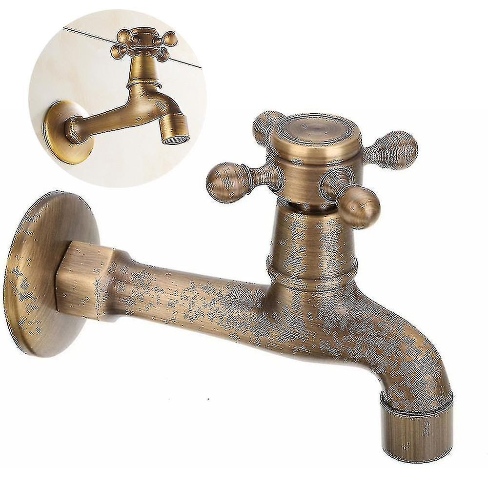 New- Wall Mounted Faucet Retro Solid Brass Single Handle Corrosion ...