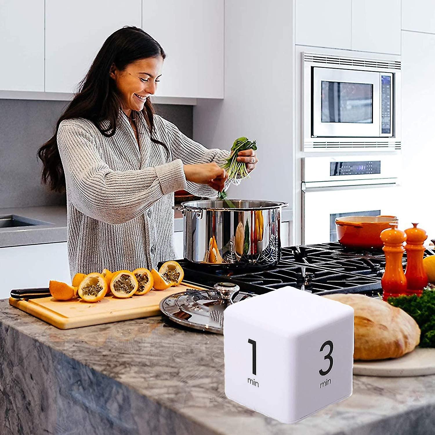 Kitchen Timer (white 1-3-5-10 Minute), Cube Timer Stopwatch And ...