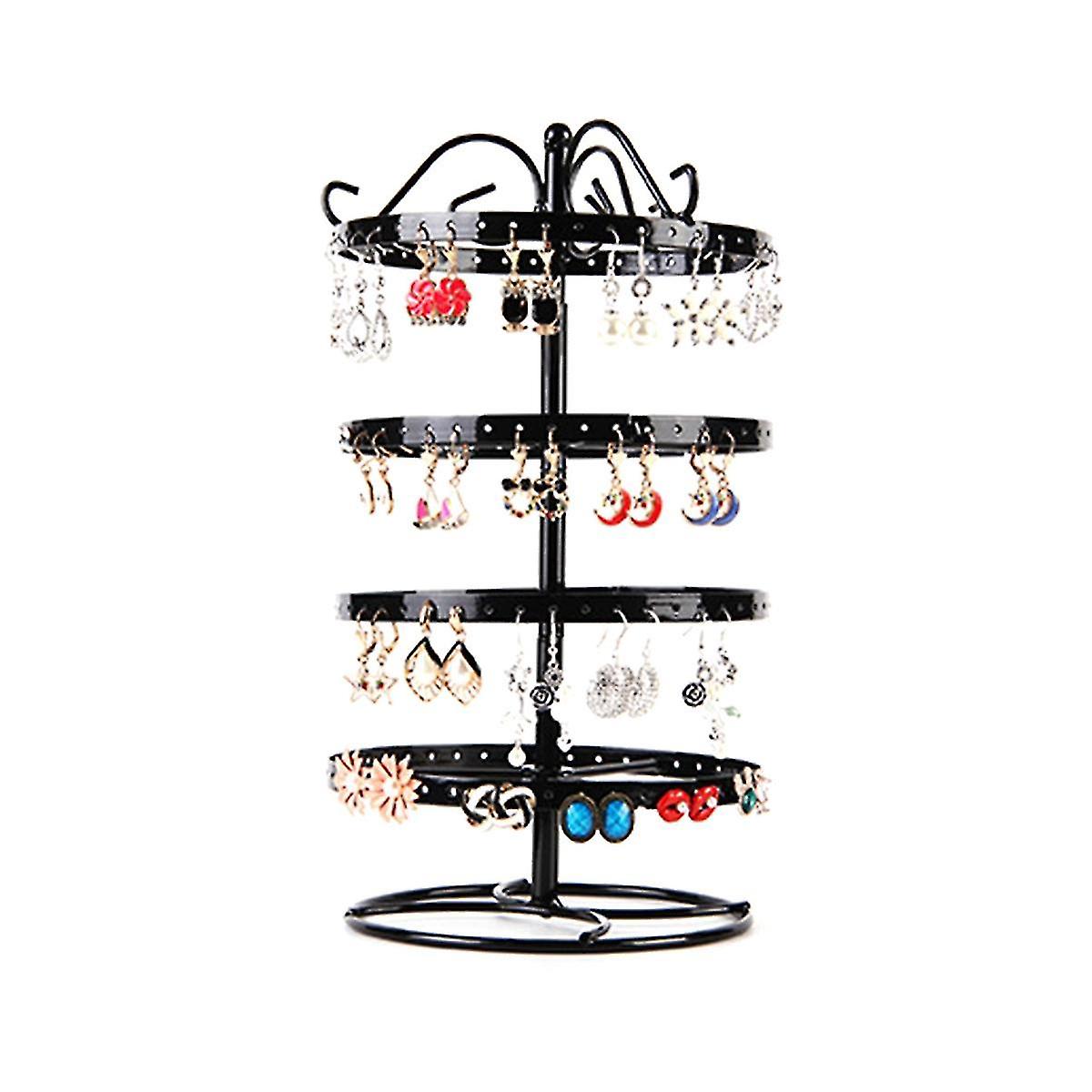 Wrought Iron Four-story Rotating Jewelry Rack Jewelry Rack Earring ...