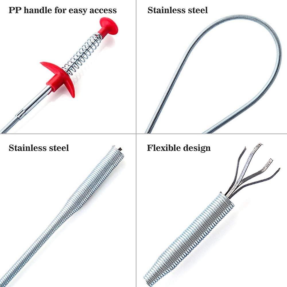 Sink Cleaning Hook, 6 Pieces Hair Drain Tool Spring Pipe Dredging Sewer ...