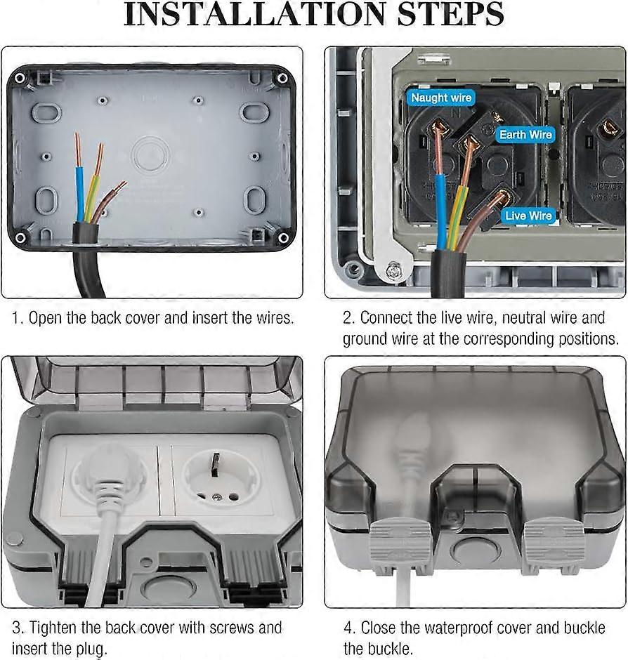 IP66 weatherproof outdoor socket outlet, dust-proof wall socket outlet ...