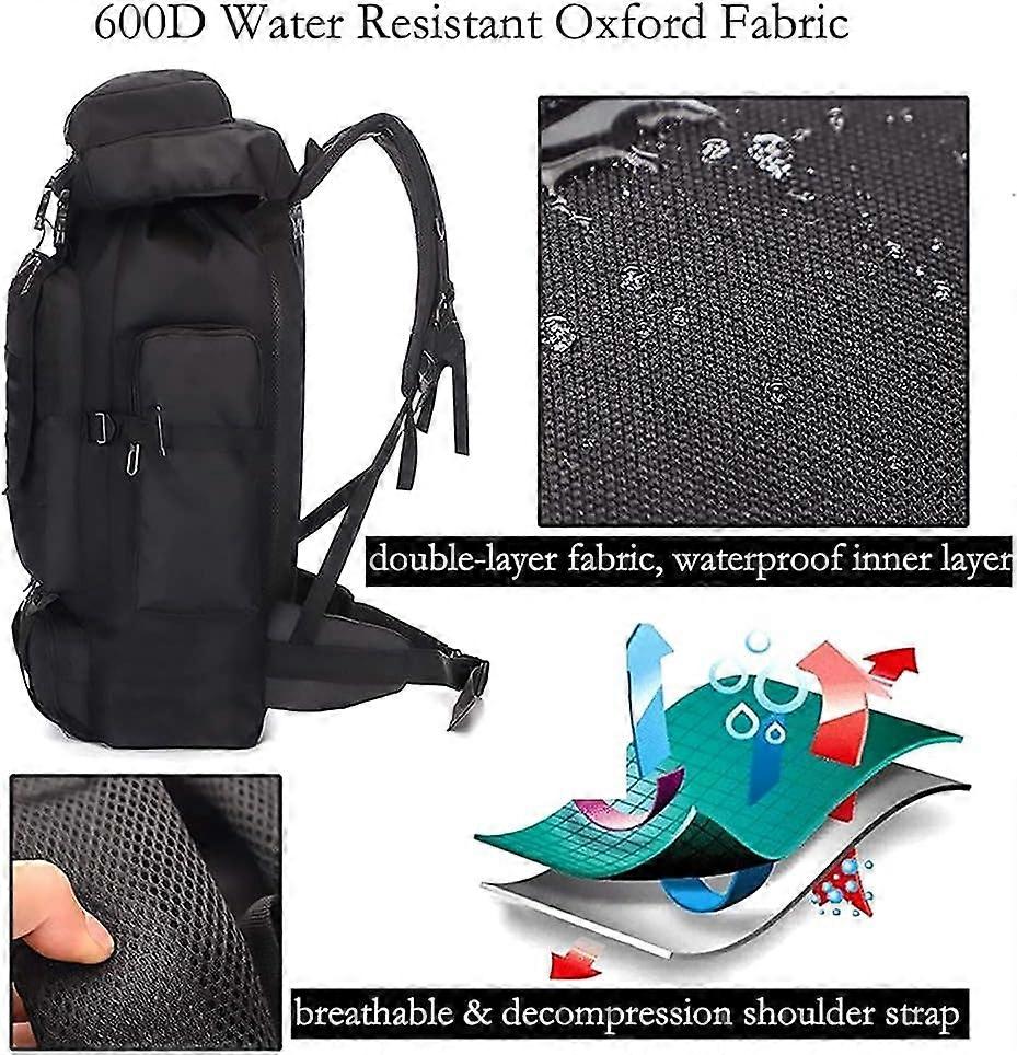 Large Hiking Backpack 80L Military Army Tactical Backpack Soft ...