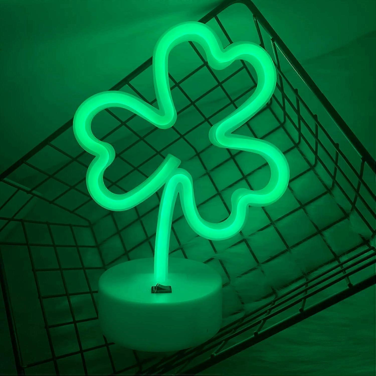Neon Signs Good Luck Clover Neon Lights Green Clover Neon Night Light ...