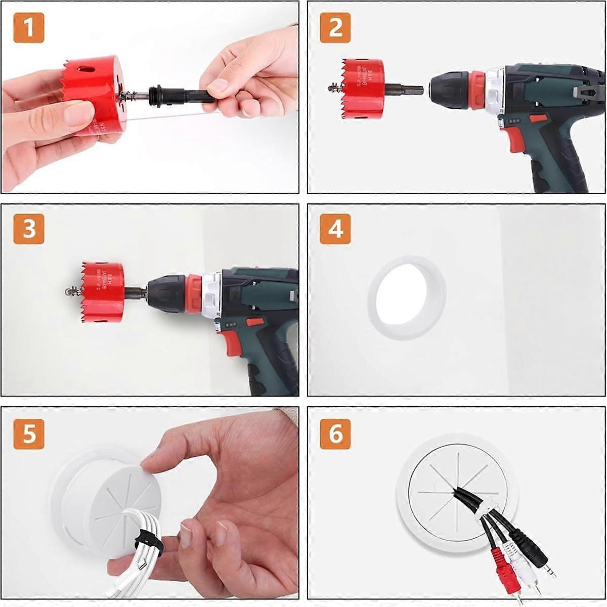 4 Pack Wire Concealer for Wall Mounted TV, 2-3/8 Inch (60Mm Hole) TV ...