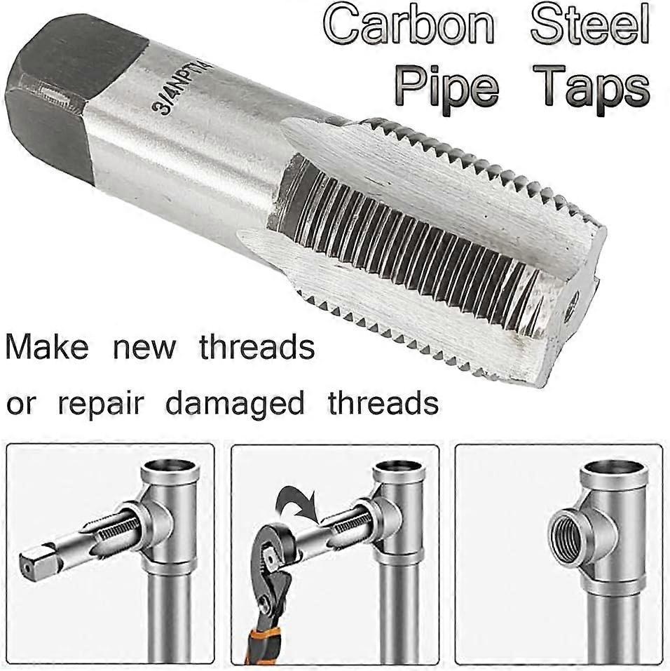 Carbon Steel 3/4" NPT Pipe Taps and 3/4" Broken Water Pipe Puller Home Water Pipe Repair Kit ...