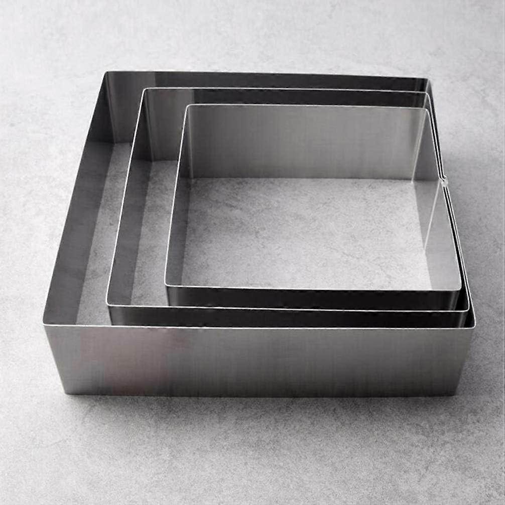 2025 New 3Pcs Stainless Steel Mousse Rings Set Square Mousse Cake ...