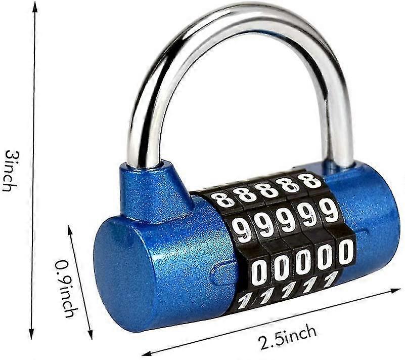 5 Digit Combination Padlock, Gym Padlock, Resettable Combination ...