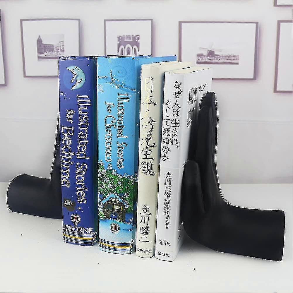 Book Ends,black Hand Bookends, 6.7inch Tall Classic Decorative Resin ...