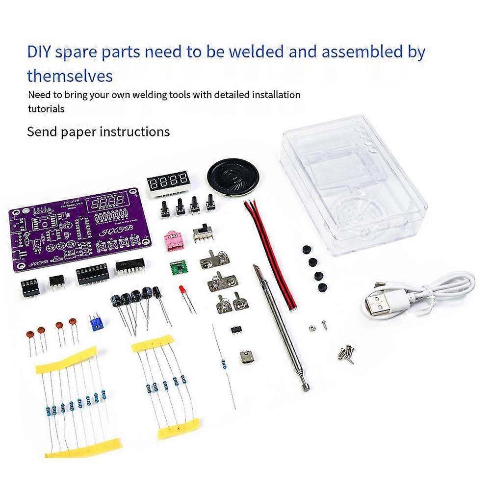 New -017B DIY FM Radio Electronic Kit Adjustable Frequency 87-108MHz ...