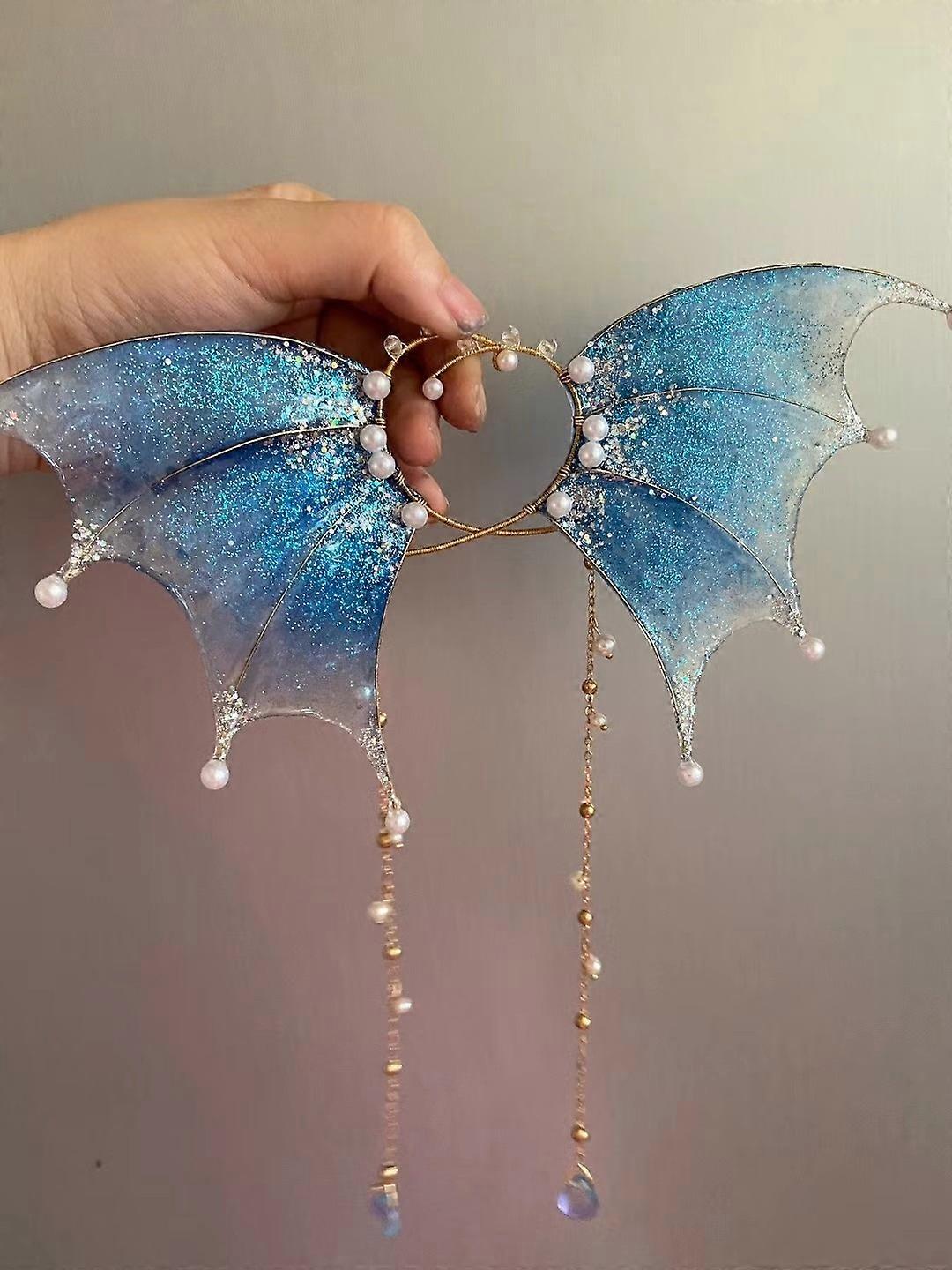 NEW!COS Gradient Shark Ears Mermaid Ears Headdress Fairy Wizard Hair ...