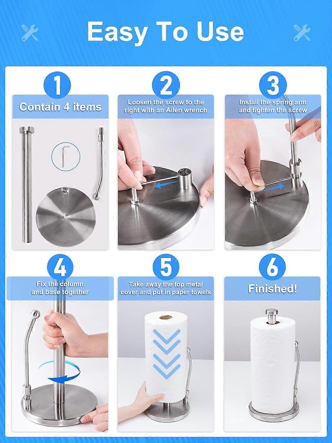 Upgraded Kitchen Roll Holder with Tension Arm [Delicate& Practical ...