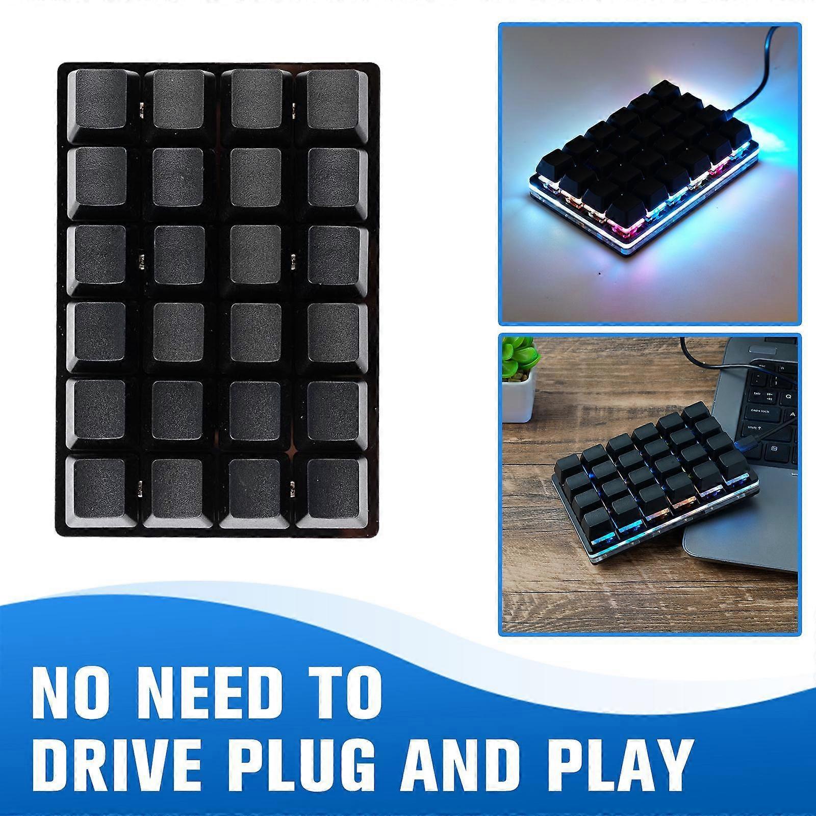 Black 24-key Keypad Mechanical Keyboards Custom Shortcut Programmables ...