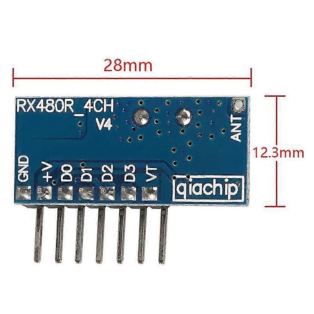 433Mhz Wireless Remote Control Switch 4CH RF Relay 1527 Encoding Learning Module for Light ...