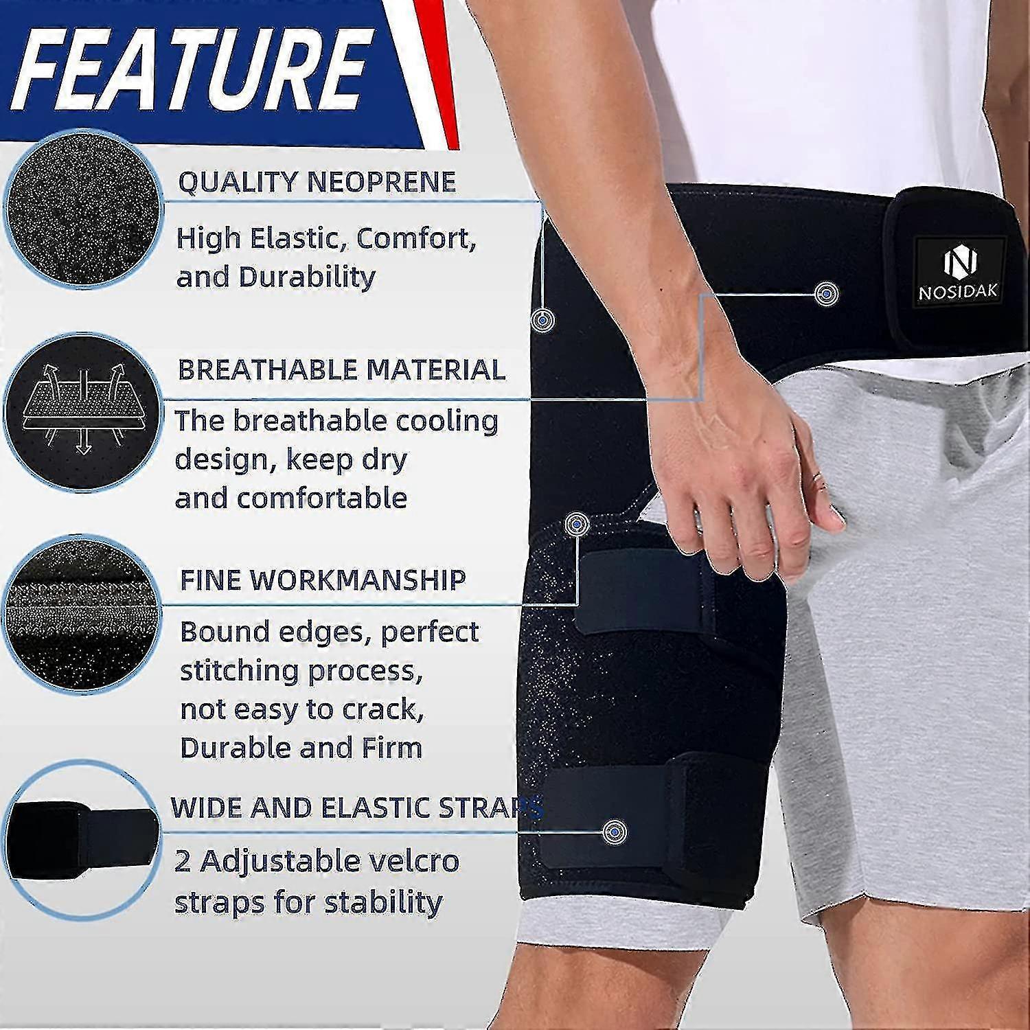 Hip Brace For Sciatica Pain Relief Hamstring Compression Sleeve Groin ...