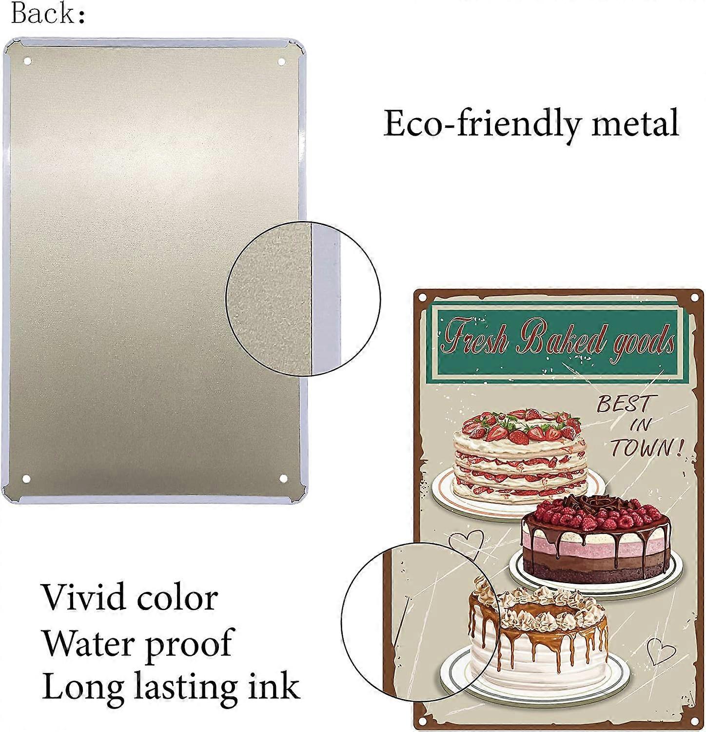 Fresh Baked Goods Tin Sign Vintage Metal Tin Signs Kitchen Signs Wall ...