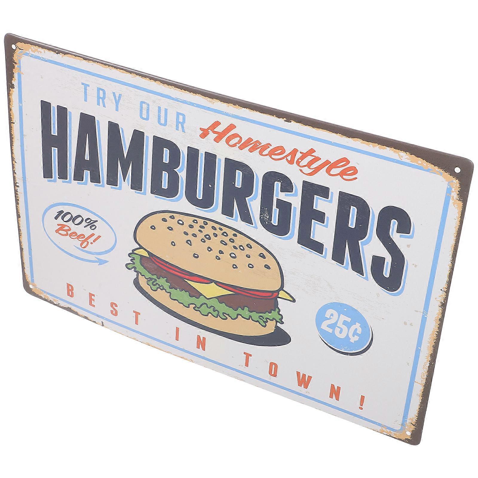 Vintage Decor Beer Metal Signs Burger Tin Sign Kitchen Tin Sign ...