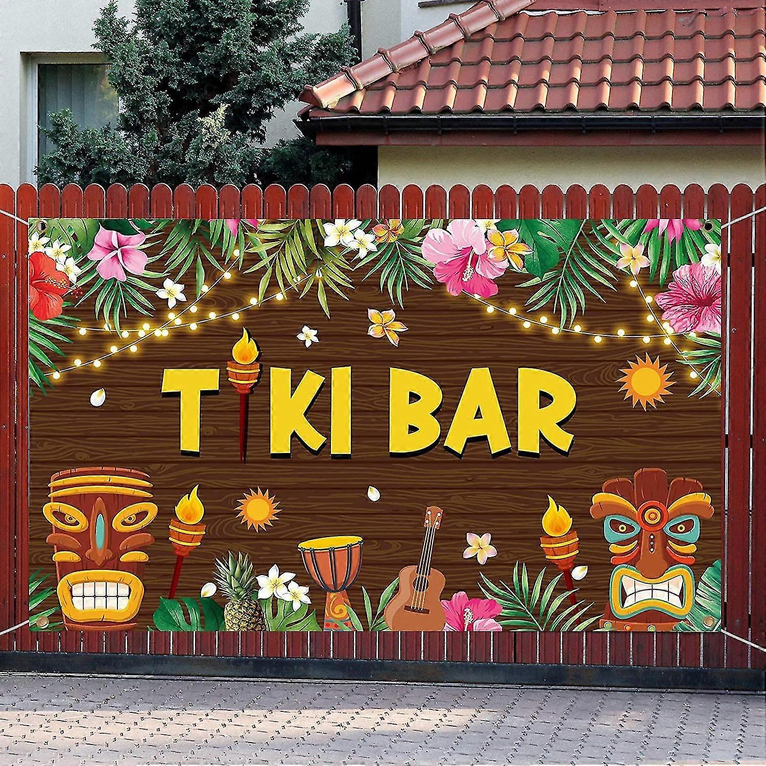 Tiki Luau Party Decoration Hawaiian Tiki Banner Summer Tiki Bar ...