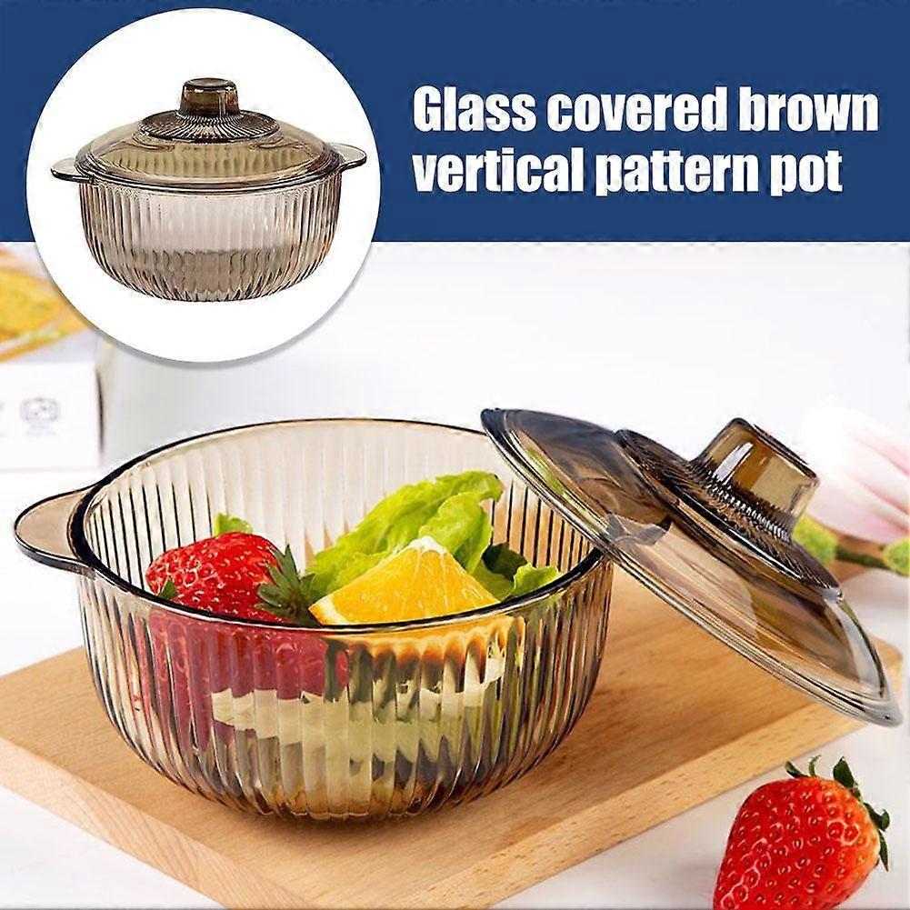 Glass Cooking Pot Heat Resistant Borosilicate Glass Cookware Stovetop ...