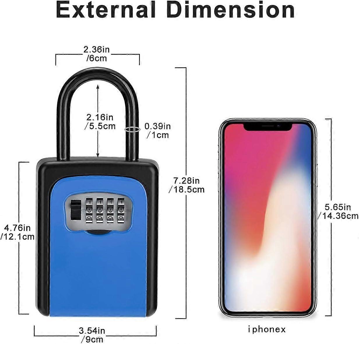 Combination Lock Box with Code, Portable Key Security Box Door Knob or ...