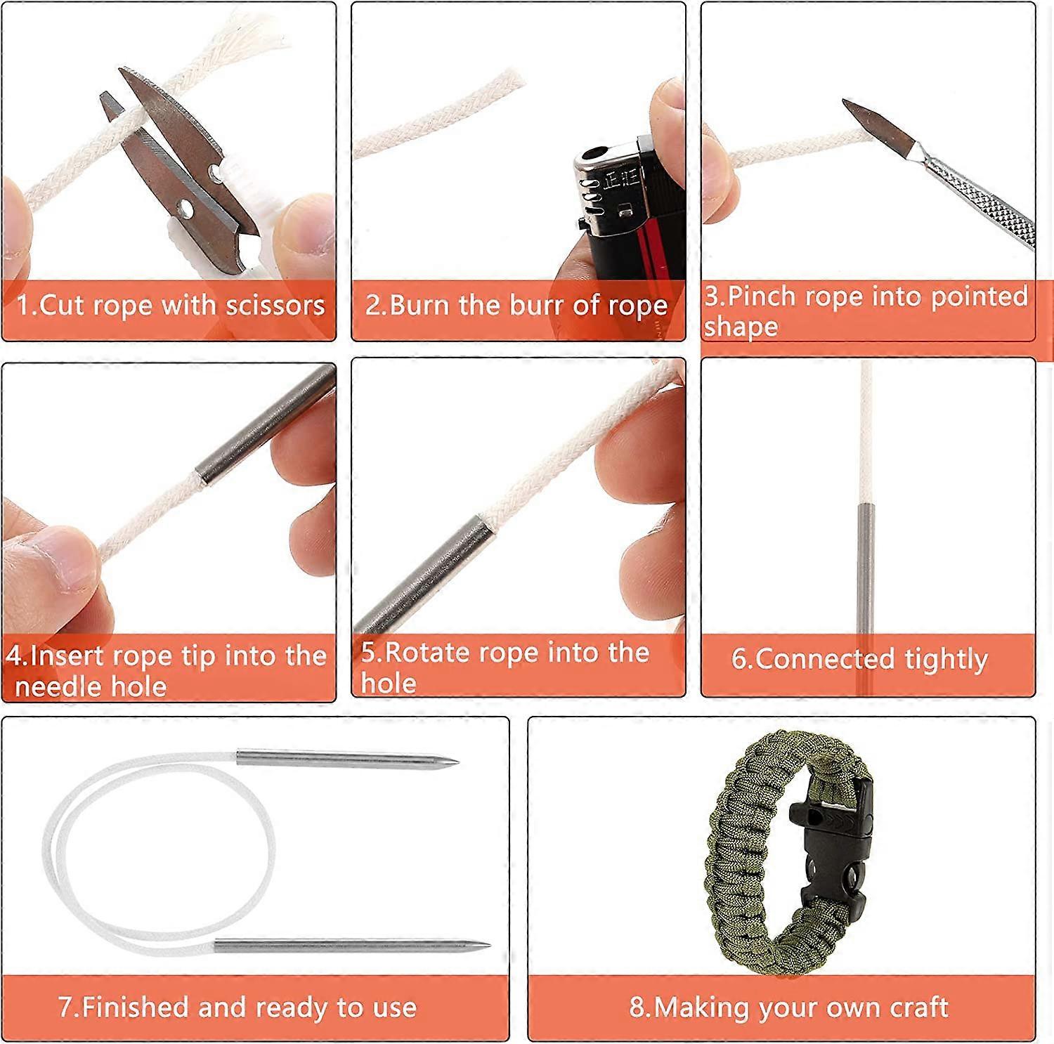 12Pcs Paracord Lacing Needles Paracord FID Marlinspike Set, Stainless ...