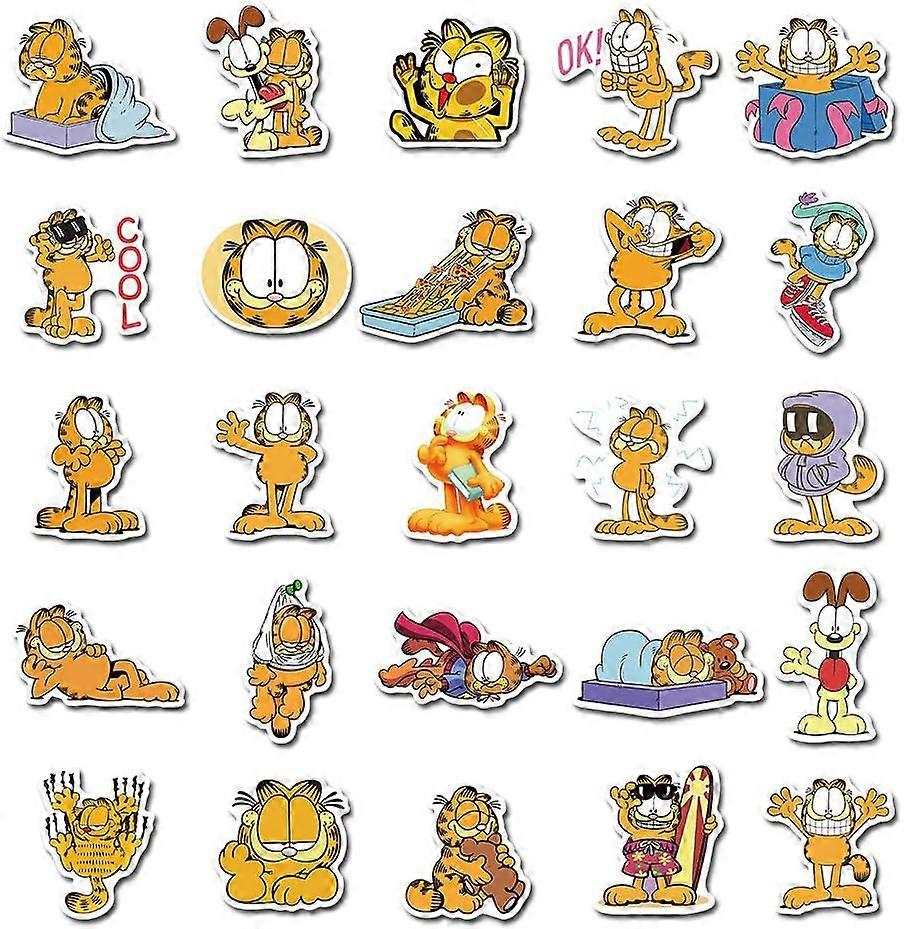 50PCS Cute Garfield Stickers,Cartoon Anime Kids Stickers compatible ...