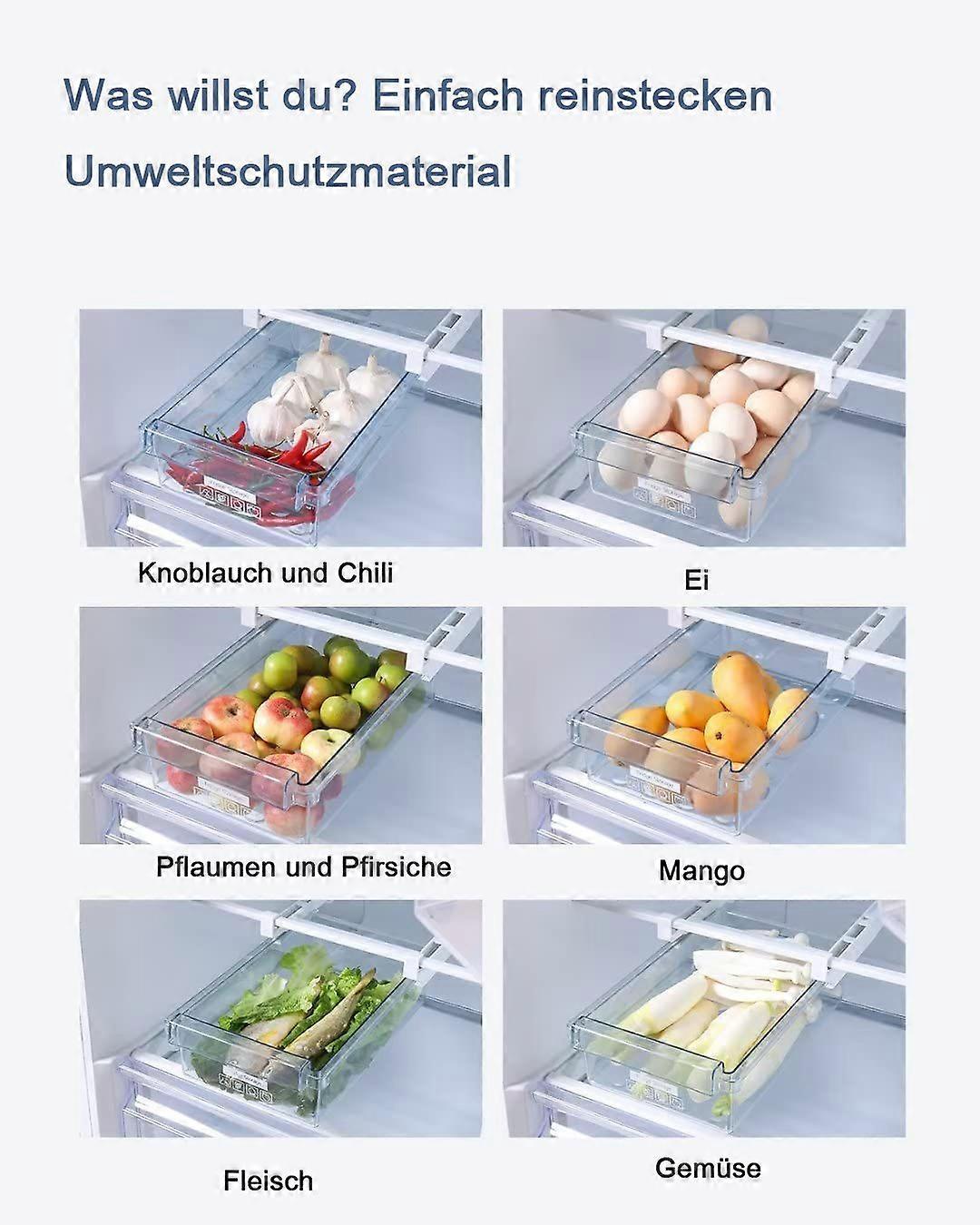 Fridge Organiser, Pull Out Drawer, Fridge Storage Box, Fridge Bin in a ...