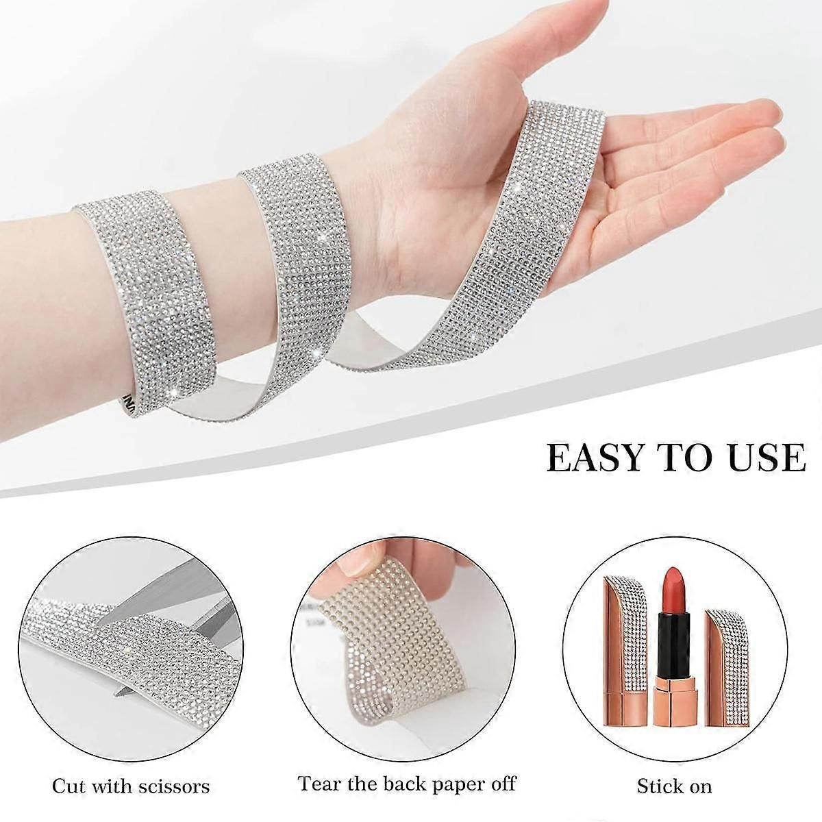 3 Rolls Self Adhesive Crystal Rhinestone Diamond Ribbon - Bling Diamond ...