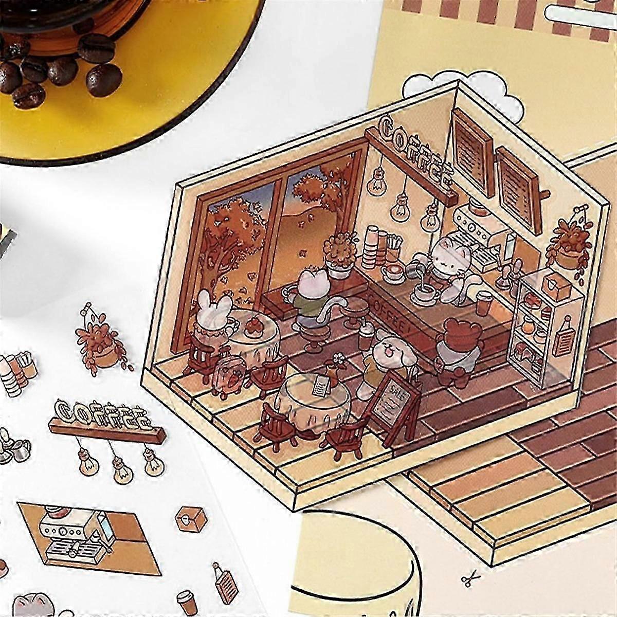 4 Sets DIY 3D House Stickers, Cute Cartoon Scene Stickers, Fun DIY ...