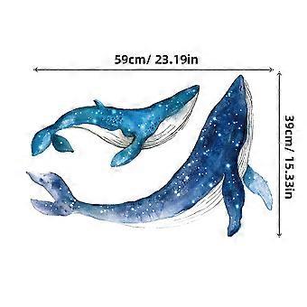 Cartoon Whale Wall Stickers Whale Wall Paste Stickers for Decor 2Sets ...
