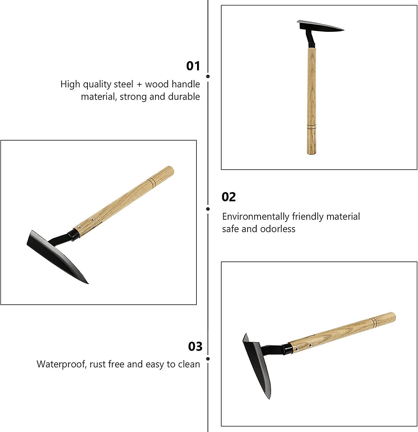2024 Wooden Handle Stainless Steel Garden Hoe Weeding Sickle Gardening ...