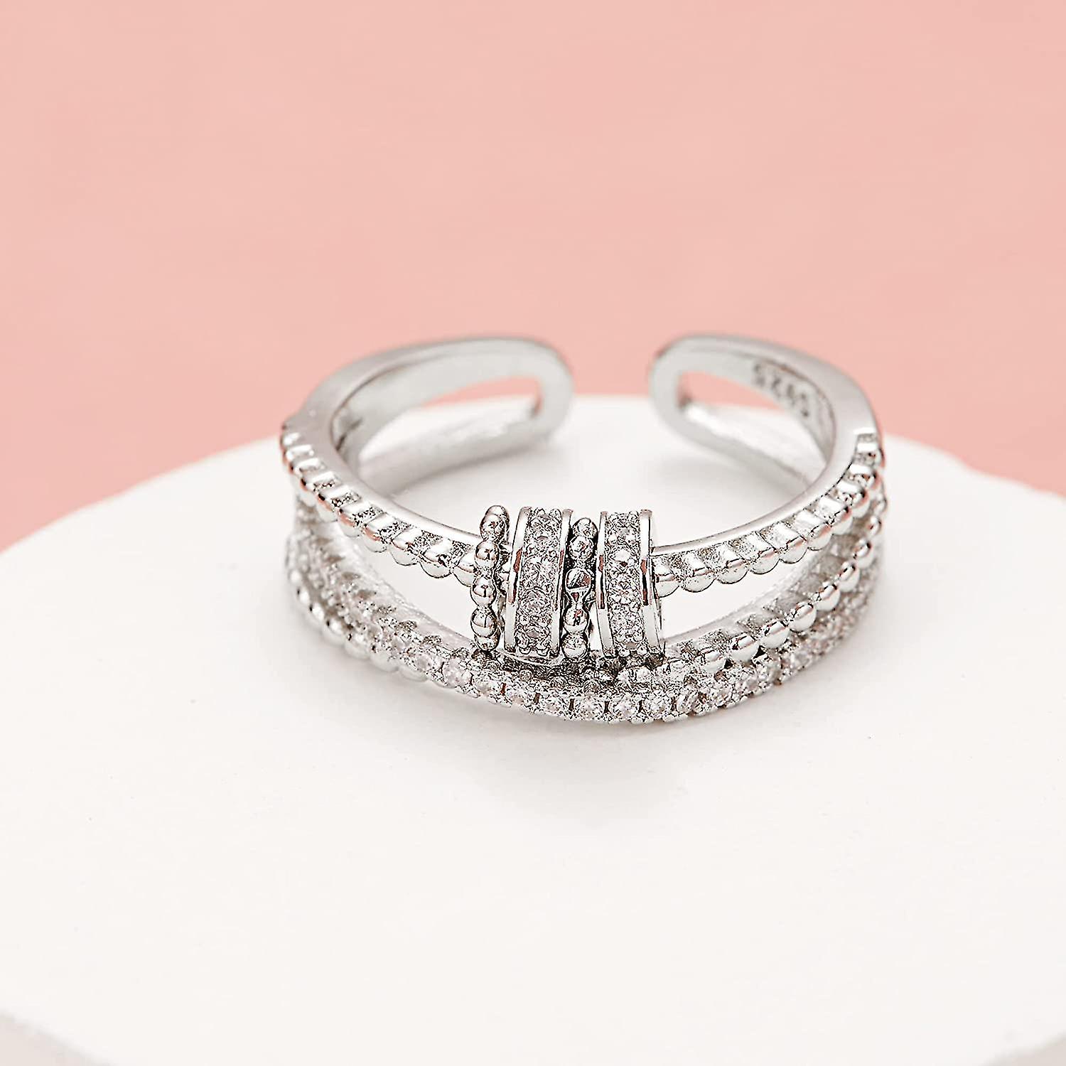 Rings Anxiety Meditation Rings For Women Girls To My Daughter With Beads Spinner Adjustable Open ...