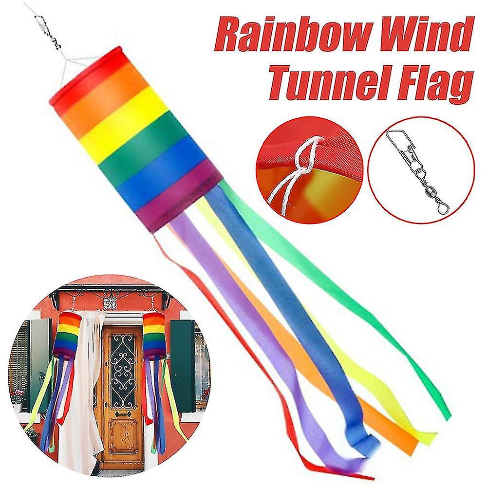 Rainbow Column Windsock Flag Raindow Gay Pride Striped Windsock Flag ...