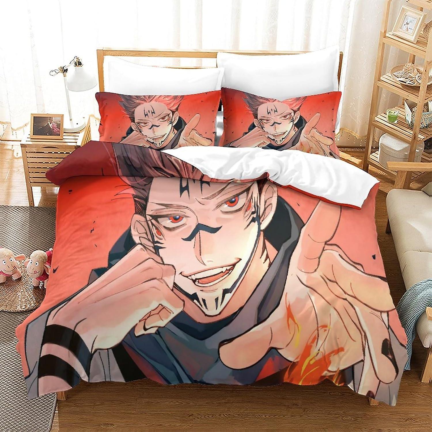 Anime Ryomen Sukuna Sängkläder Påslakan Set Mjuk Microfiber Jujutsu ...
