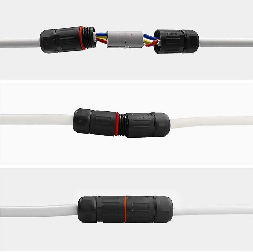 10 PCS IP68 Waterproof Electrical Cable Connector, Female 3 Pin ...