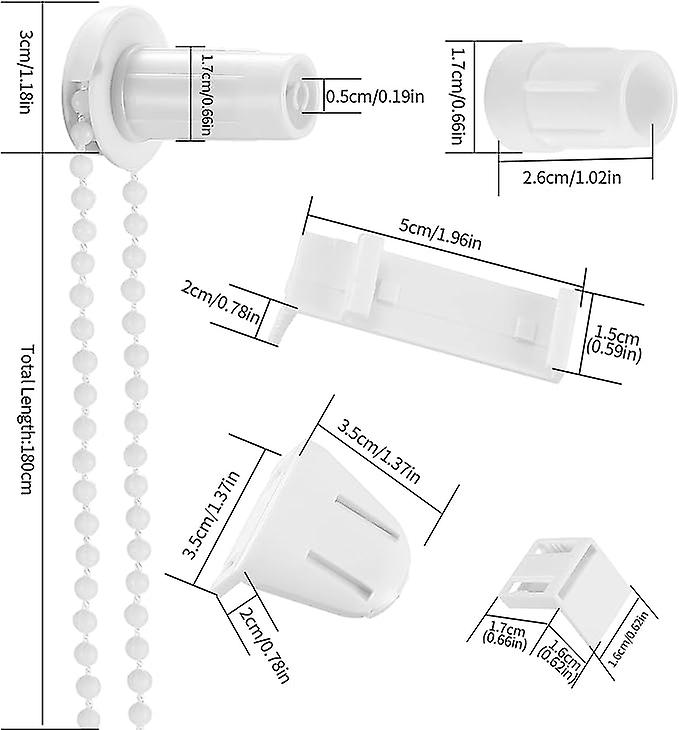 2 Sets Roller Blind Attachment, Roller Blind Fitting, 17mm Replacement ...