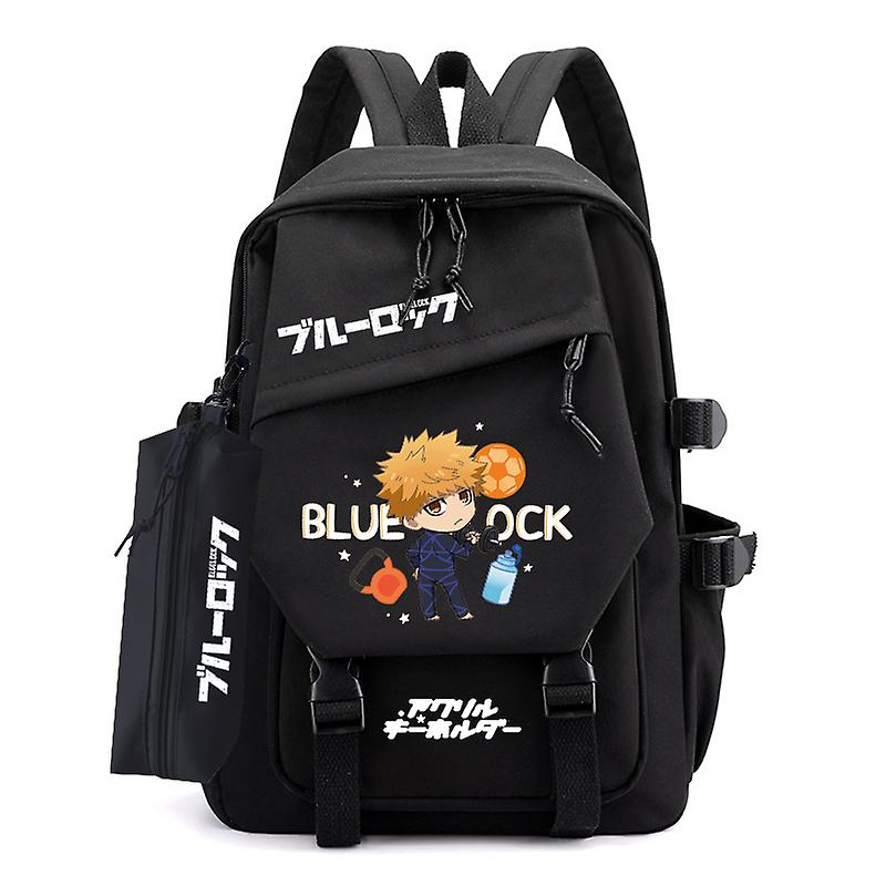 Anime Blue Lock Nylon Zipper Backpack Preppy Style Students School ...