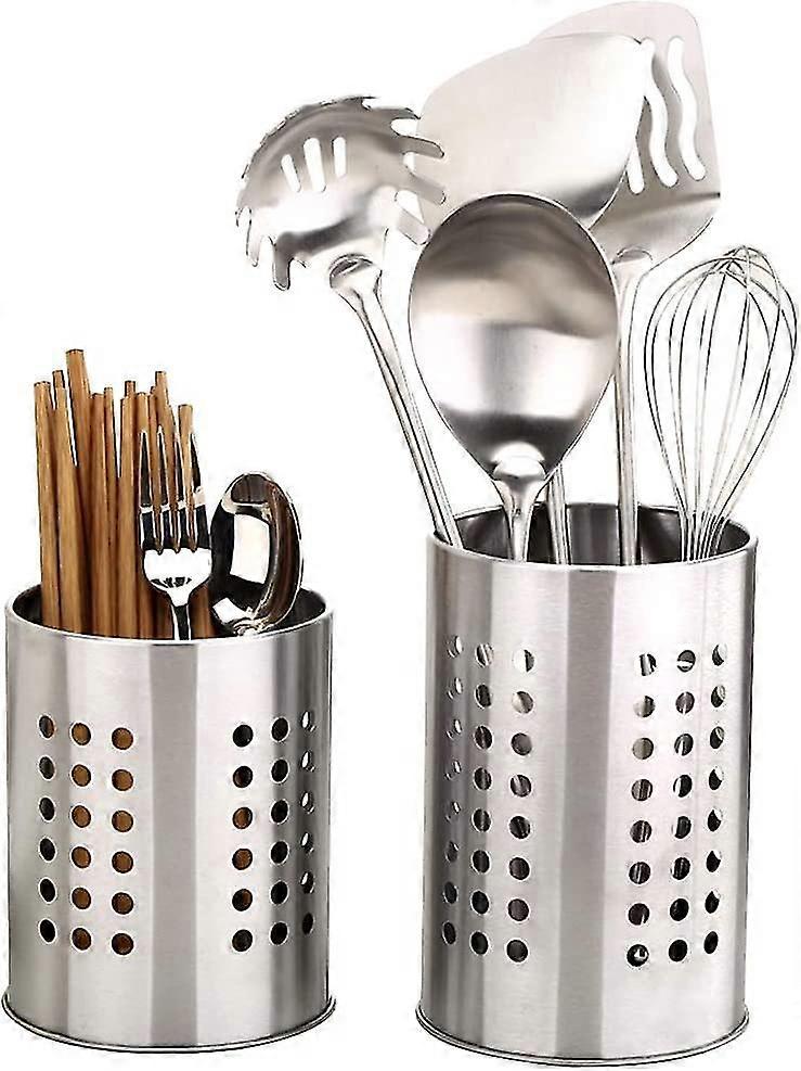 2 Pcs Kitchen Stainless Steel Cooking Utensil Holder, Stainless Steel ...