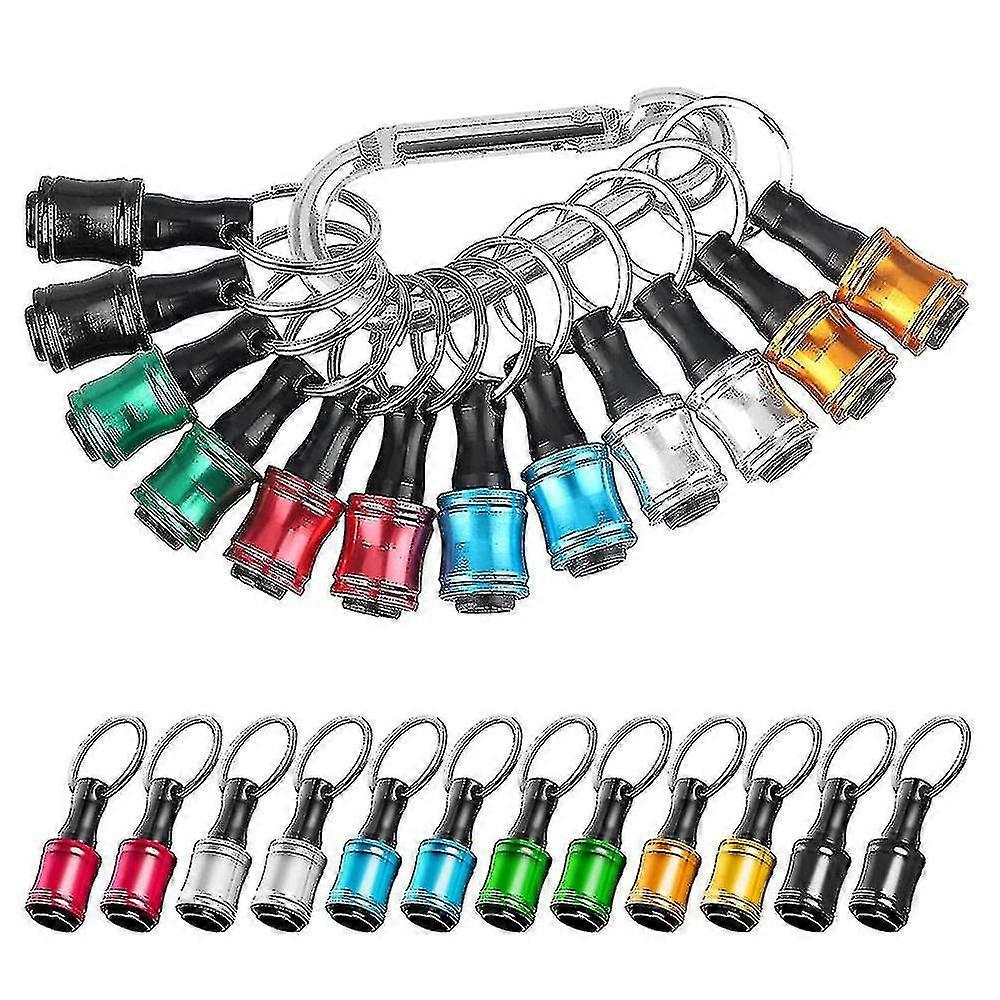 12pcs 1/4inch Hex Shank Screwdriver Bits Holder Extension Bar Keychain ...