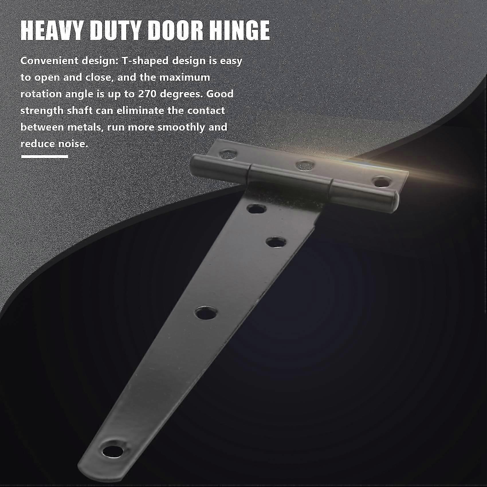 4 PCS 6 Inch Heavy Duty Door Hinges T-Strap Tee Shed Hinge Gate Hinges ...
