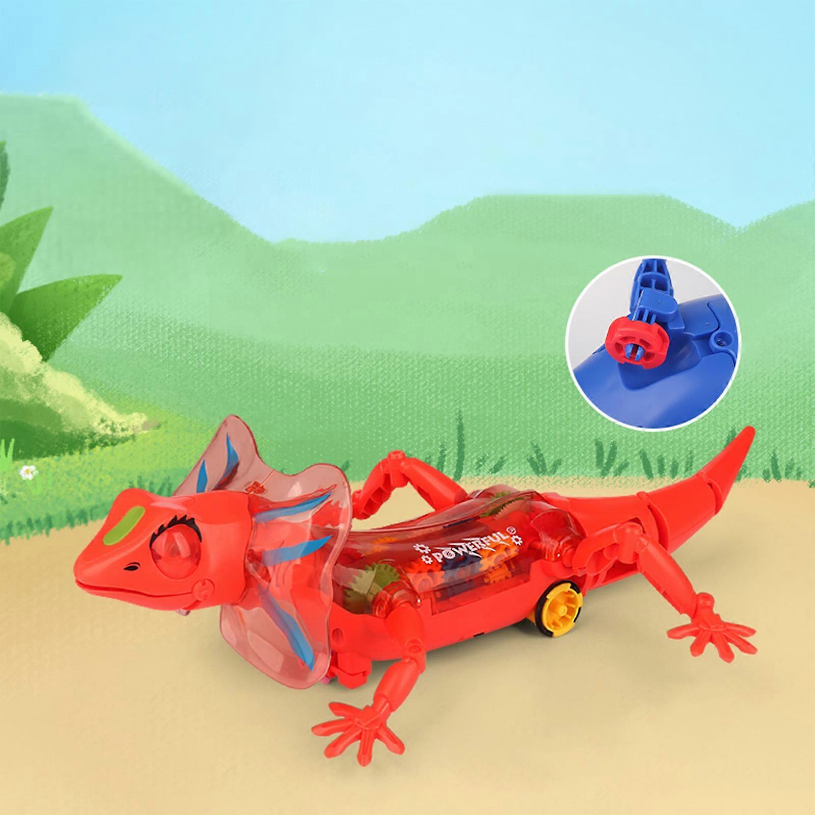 Electric Lizard Toy Sound And Light Lizard Transparent Internal Gear ...