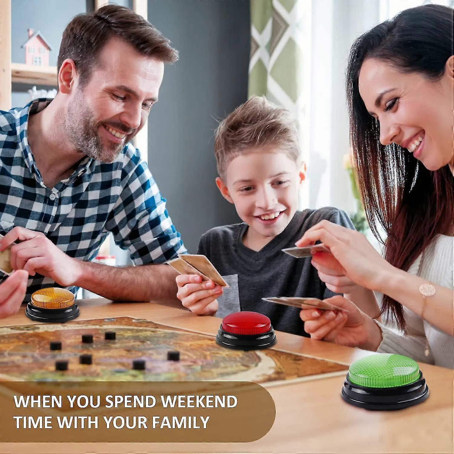 4-pack Game Buzzers - Family Feud Buzzer With Lights And Sounds, Answer ...