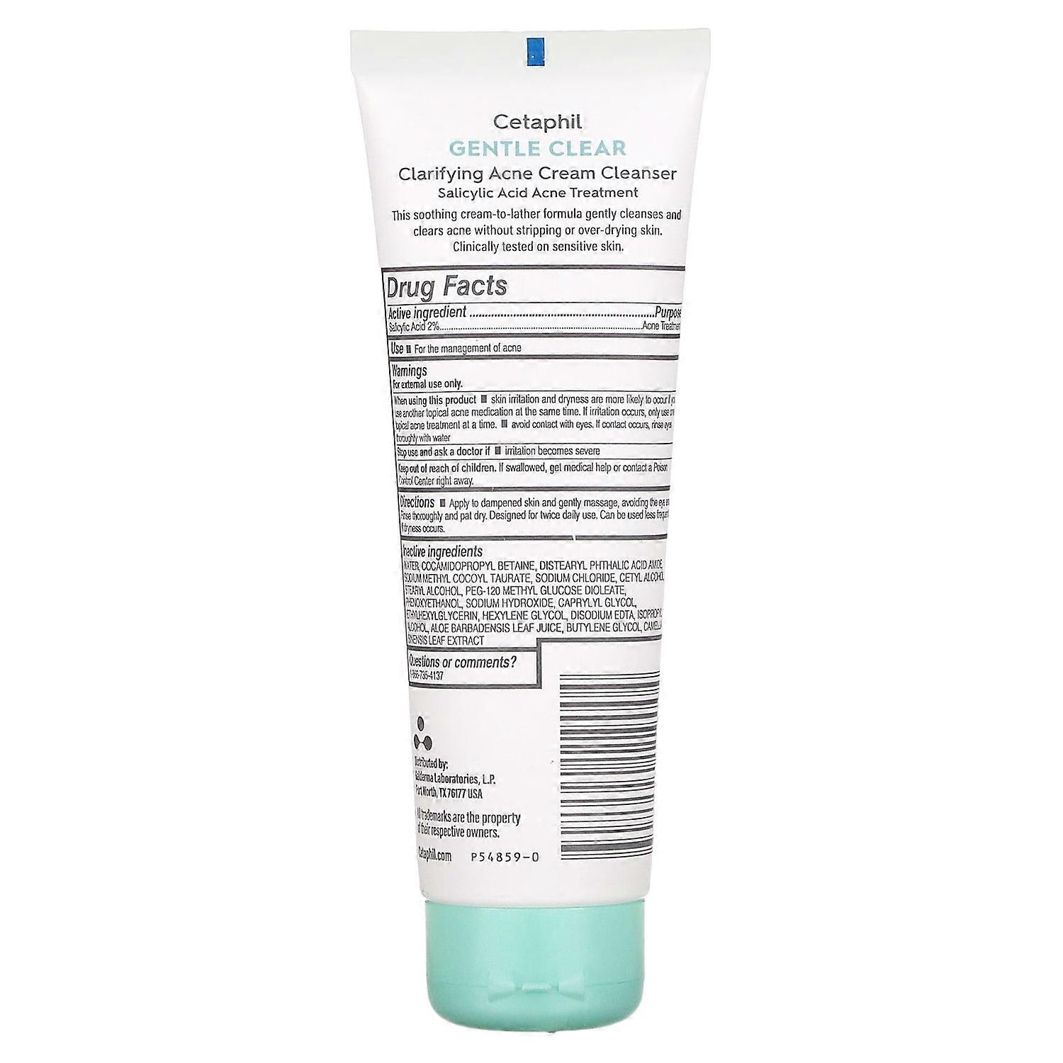 Cetaphil, Gentle Clear, Clarifying Acne Cream Cleanser, 4.2 fl oz (124 ml) | Fruugo US