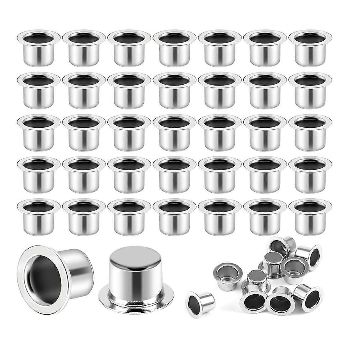 Metal Candle Holder with Round Flat Base Candle Cup Reusable Candle ...