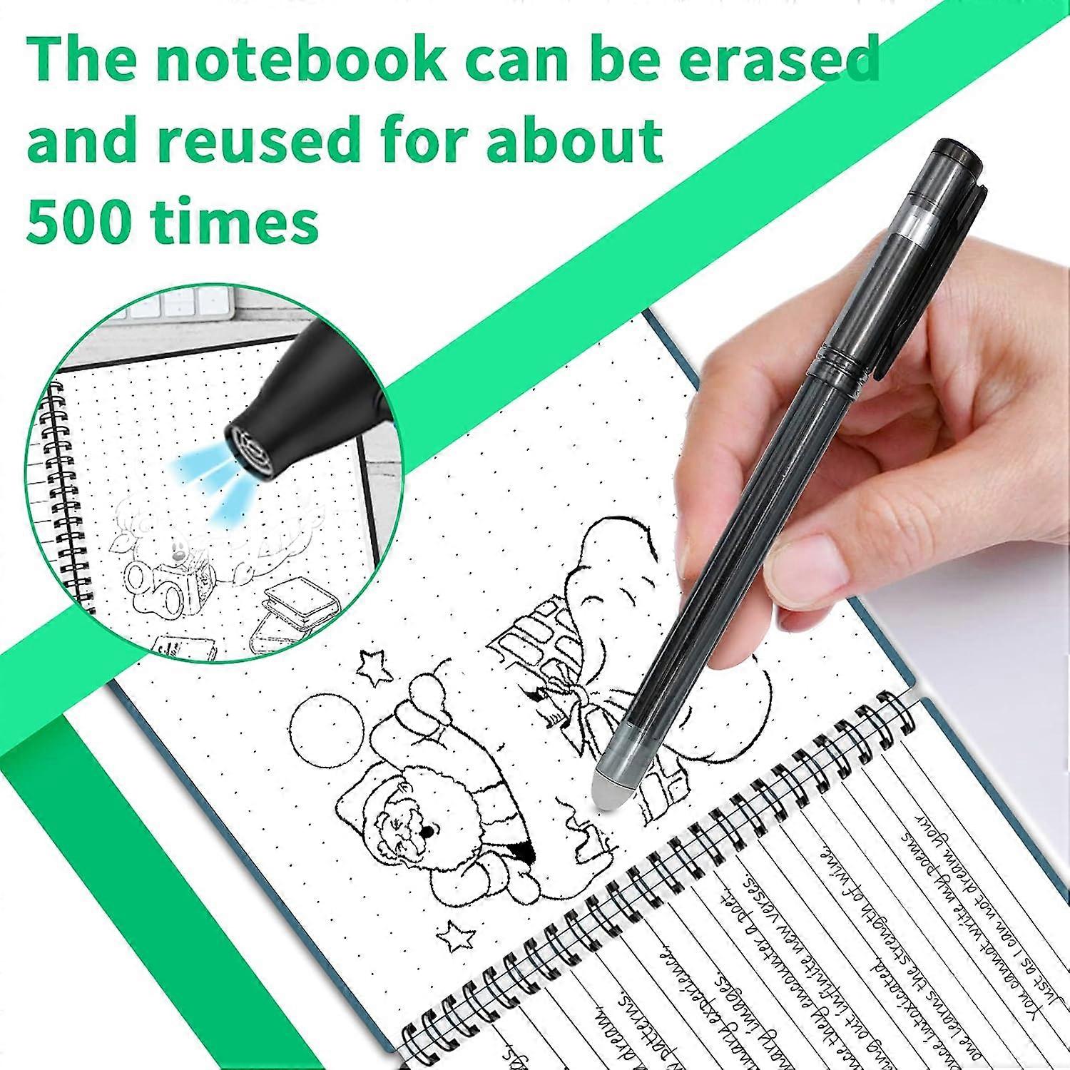 Reusable Smart Notebook, Letter Size Erasable Wirebound Notebooks for ...