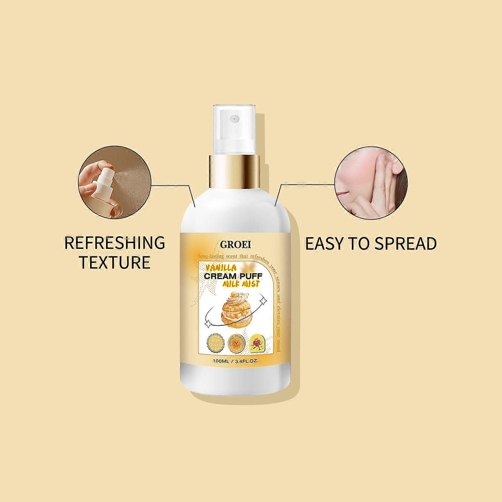 Vanilla Cream Puff Body Milk Mist,Vanilla Cream Puff Body and Hair Milk ...