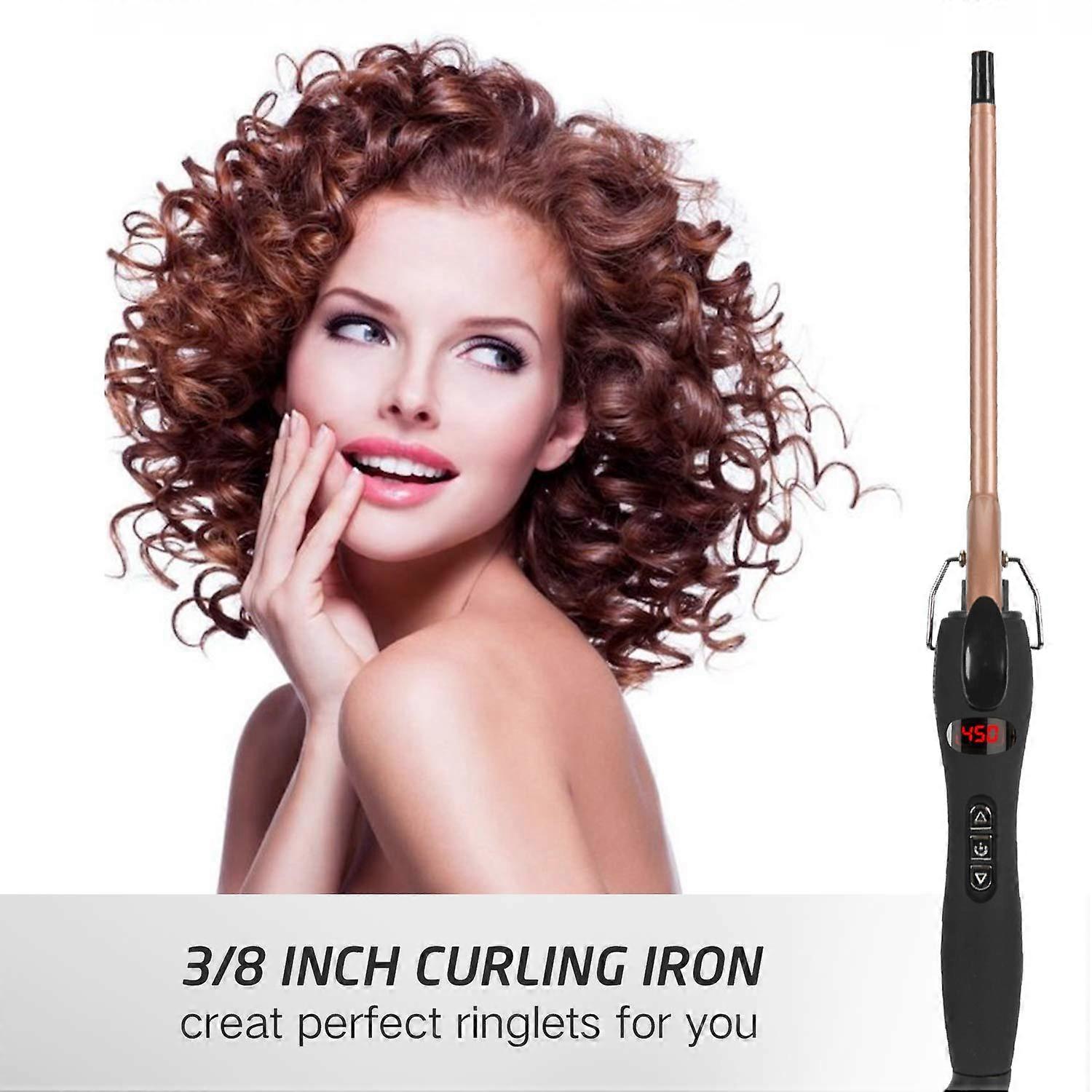 Professional 9mm Thin Curling Iron Ceramic for Long Short Hair | Fruugo UK