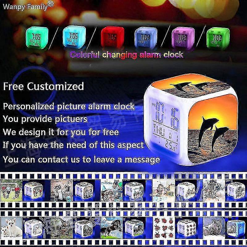 Football Alarm Clocks Kids Room 7color Changing Multifunction Touth ...