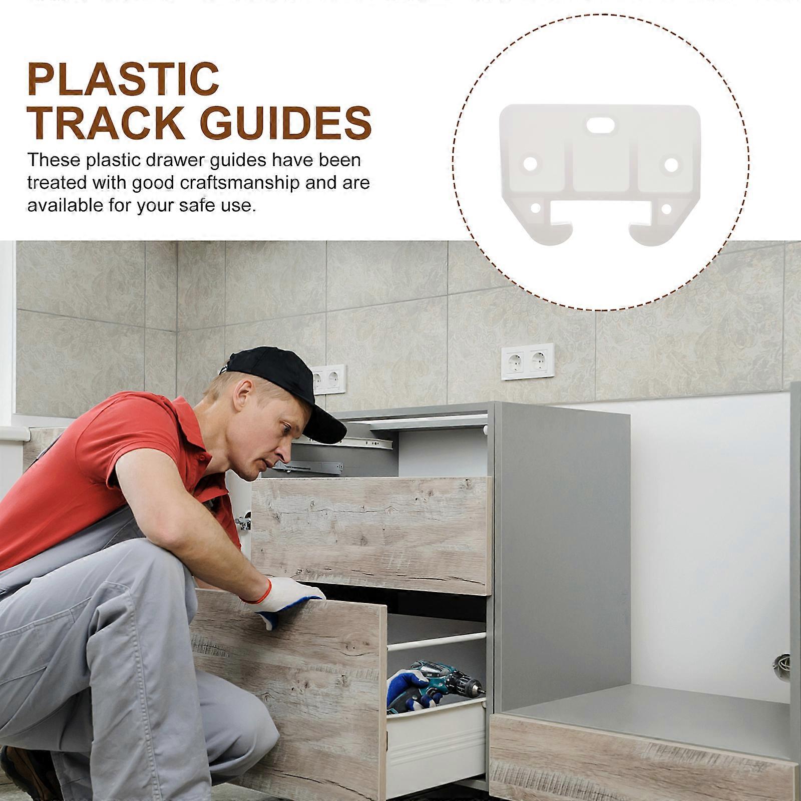 12 Pcs Cabinet Drawer Slides Plastic Track Guides Slides Cabinets ...