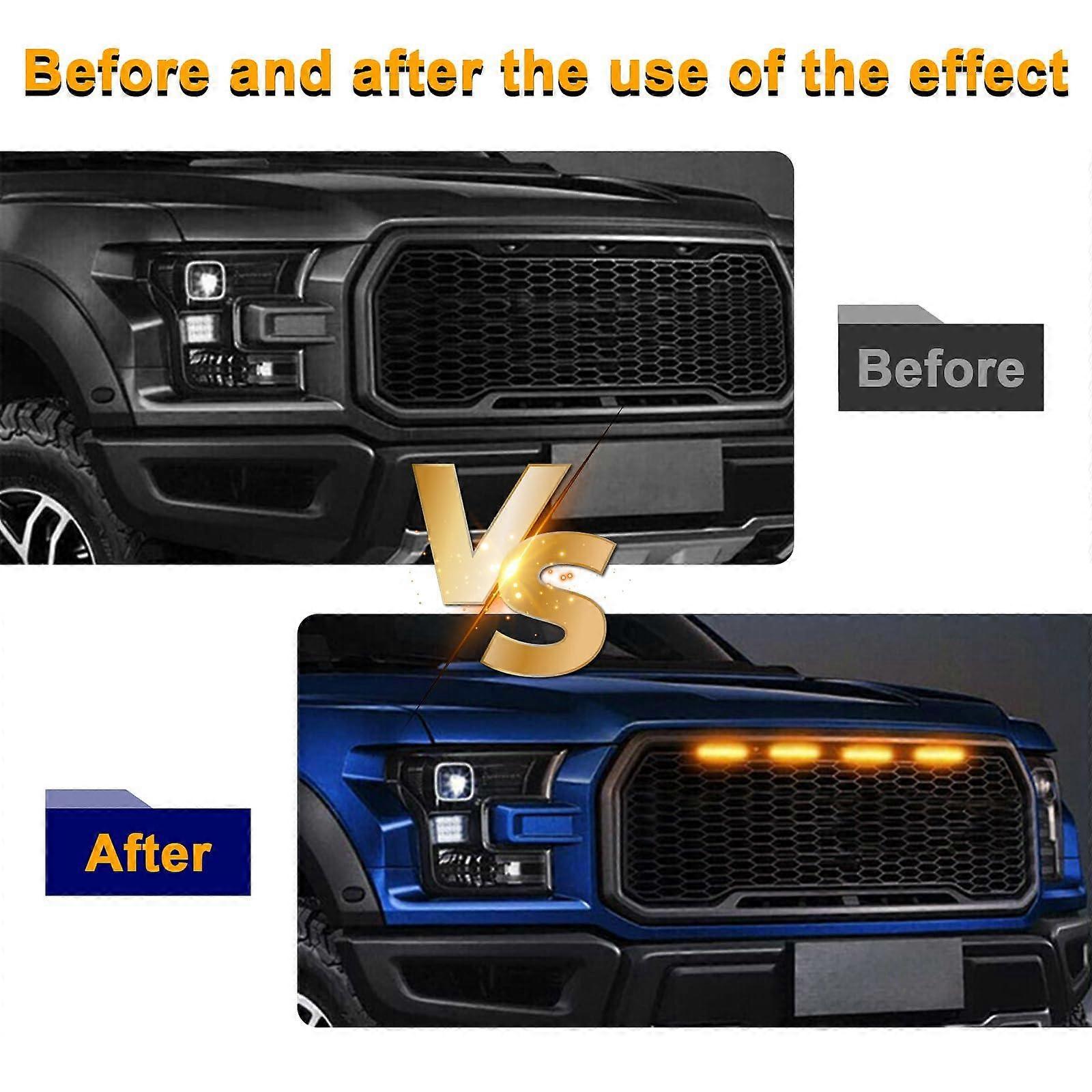 4-Piece 1224 V LED Emergency Strobe Flashing Lights for Car, Warning ...